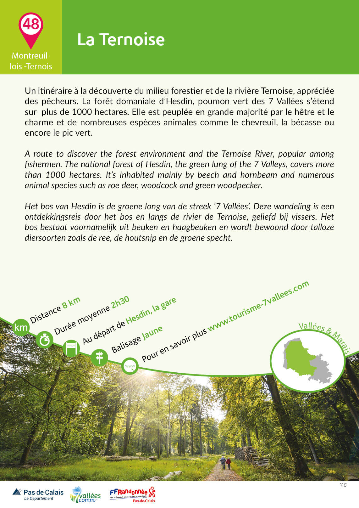 Itinéraire de randonnée de la ternoise - Eden 62